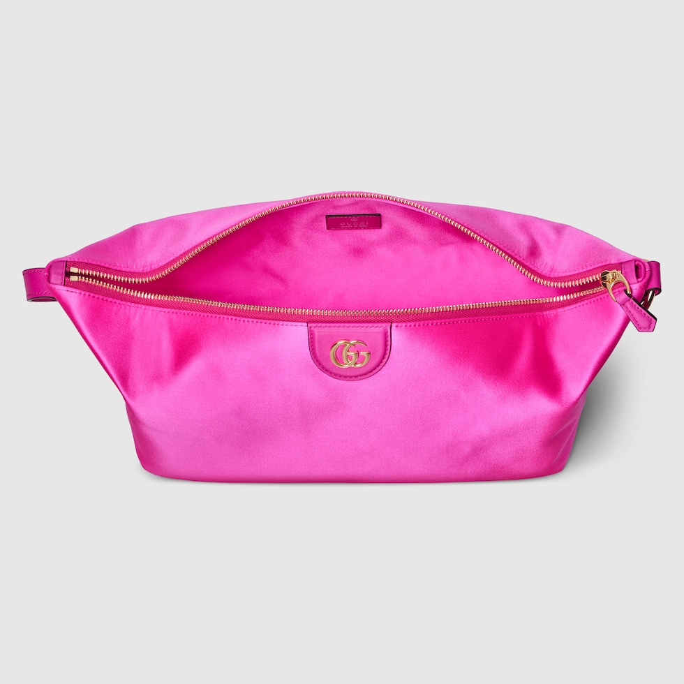 Gucci Vanity medium top handle bag in fuchsia silk satin | GUCCI® US