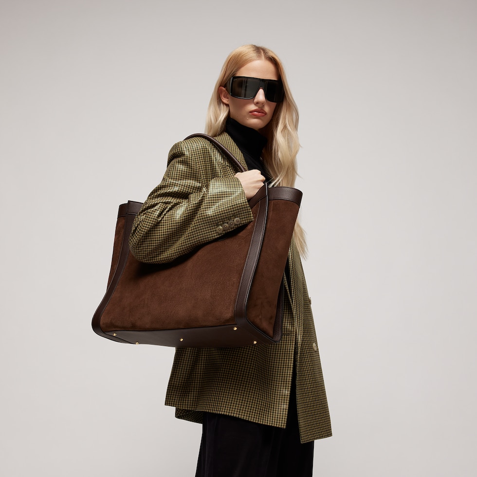 Bamboo Tote bolsa grande en ante marrón | GUCCI® ES