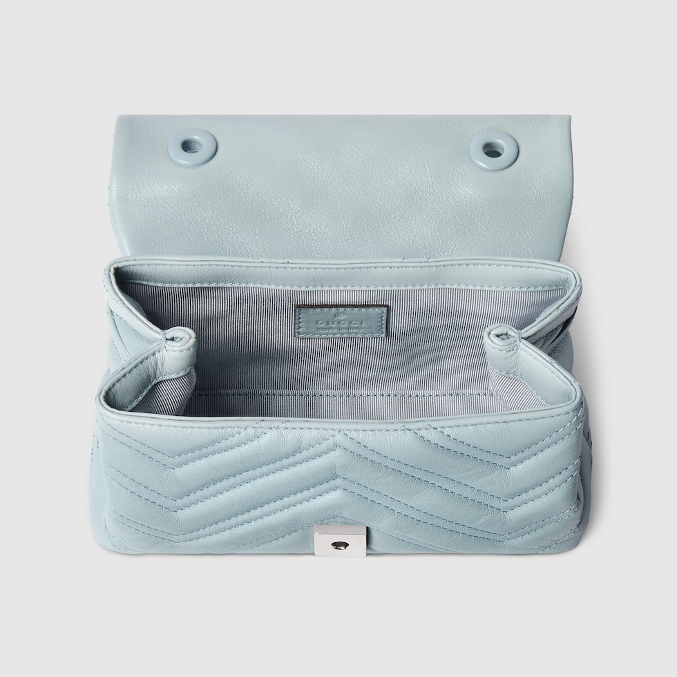 GG Marmont mini shoulder bag in light blue leather | GUCCI® US