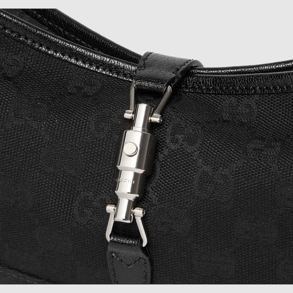 Jackie Slim medium shoulder bag in black GG canvas | GUCCI® US