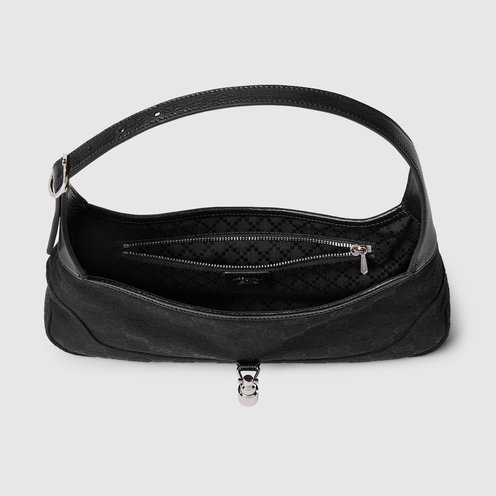Jackie Slim medium shoulder bag in black GG canvas | GUCCI® US