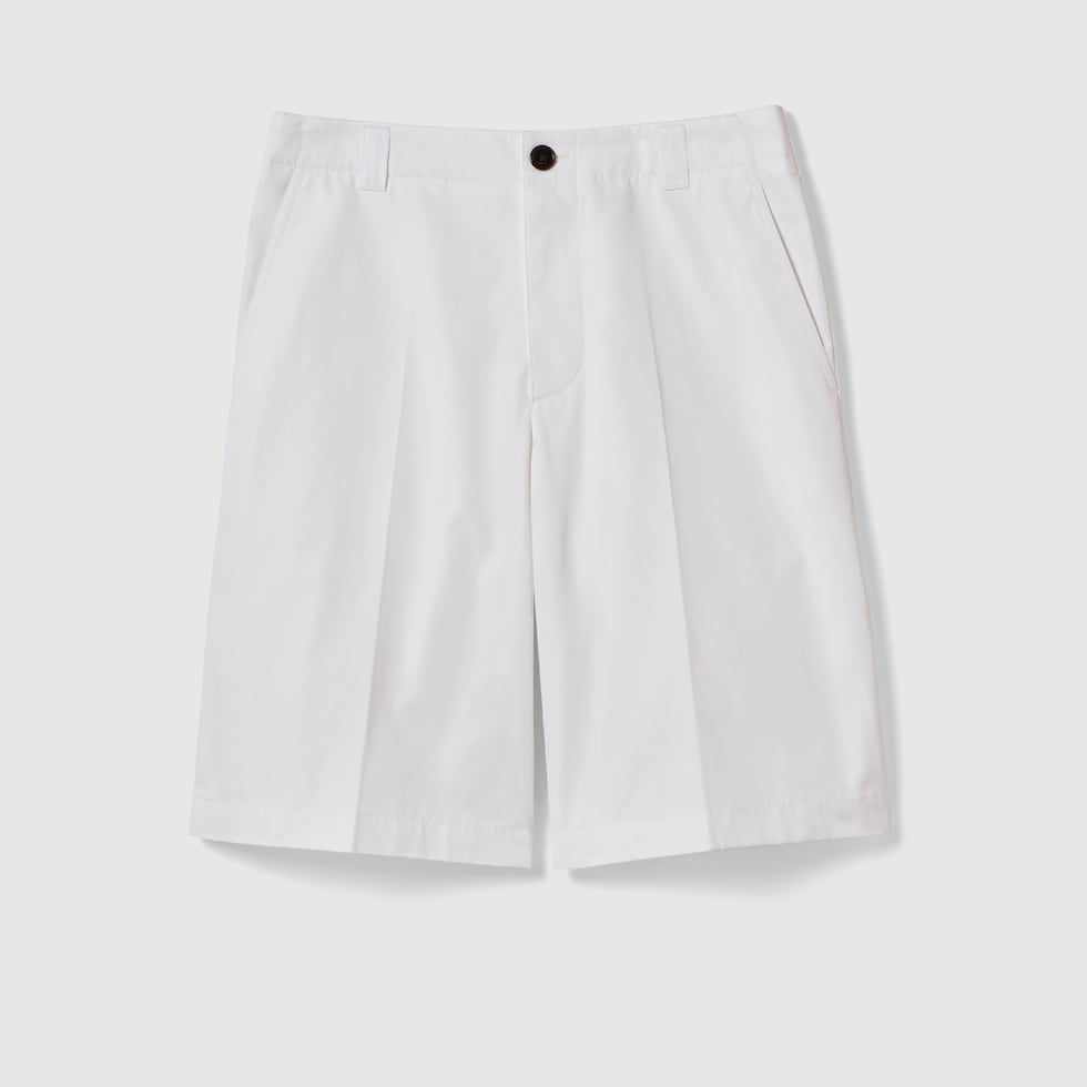 Hose aus Baumwollpopeline mit Web in weiß | GUCCI® AT