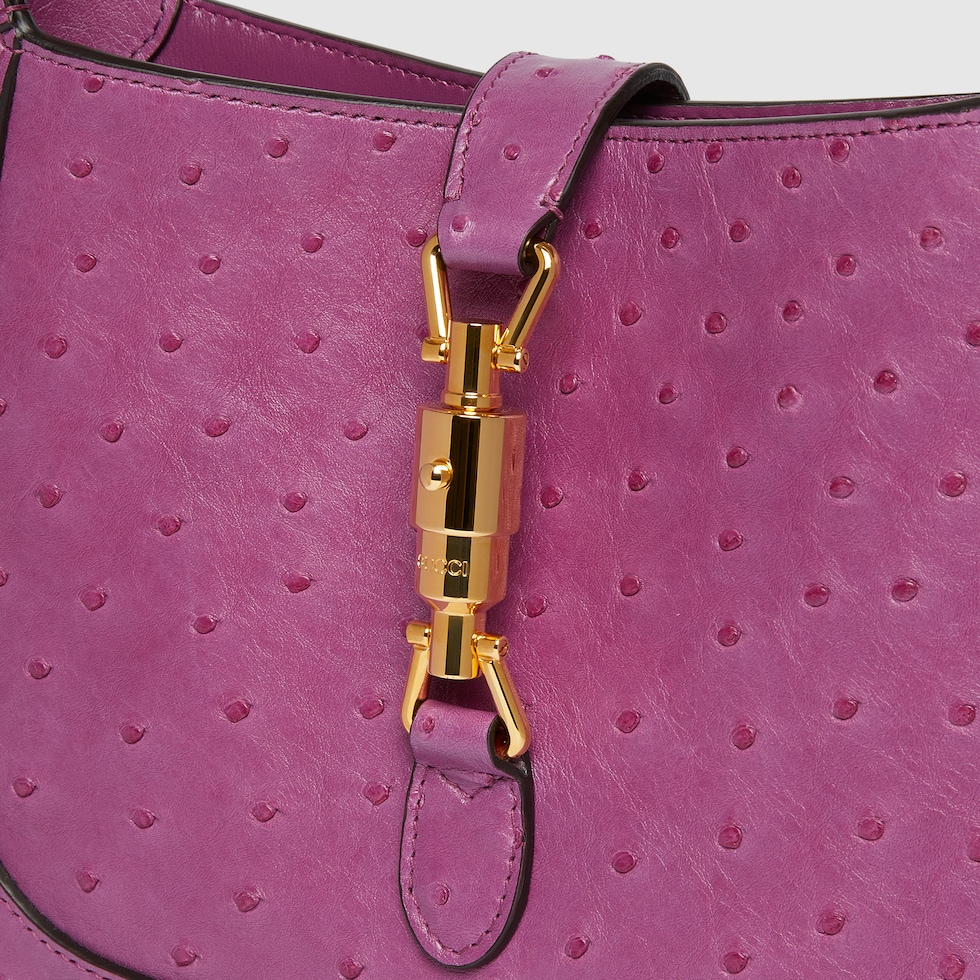 Gucci Jackie 1961 ostrich medium bag in purple | GUCCI® US