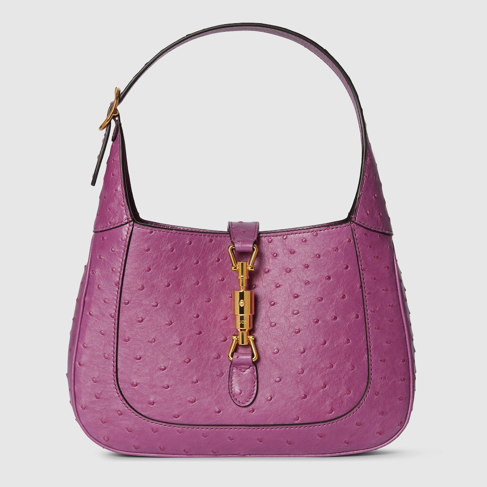 Gucci Jackie 1961 ostrich medium bag in purple | GUCCI® US
