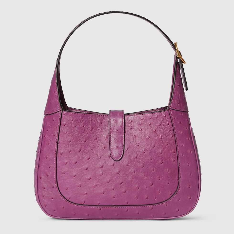 Gucci Jackie 1961 ostrich medium bag in purple | GUCCI® US