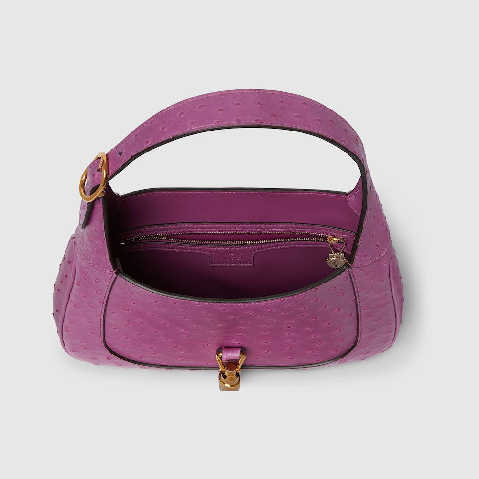 Gucci Jackie 1961 ostrich medium bag in purple | GUCCI® US