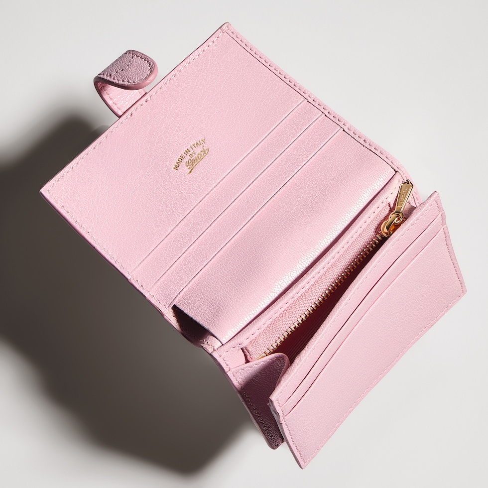 Gucci Jackie medium wallet in light pink leather | GUCCI® INT