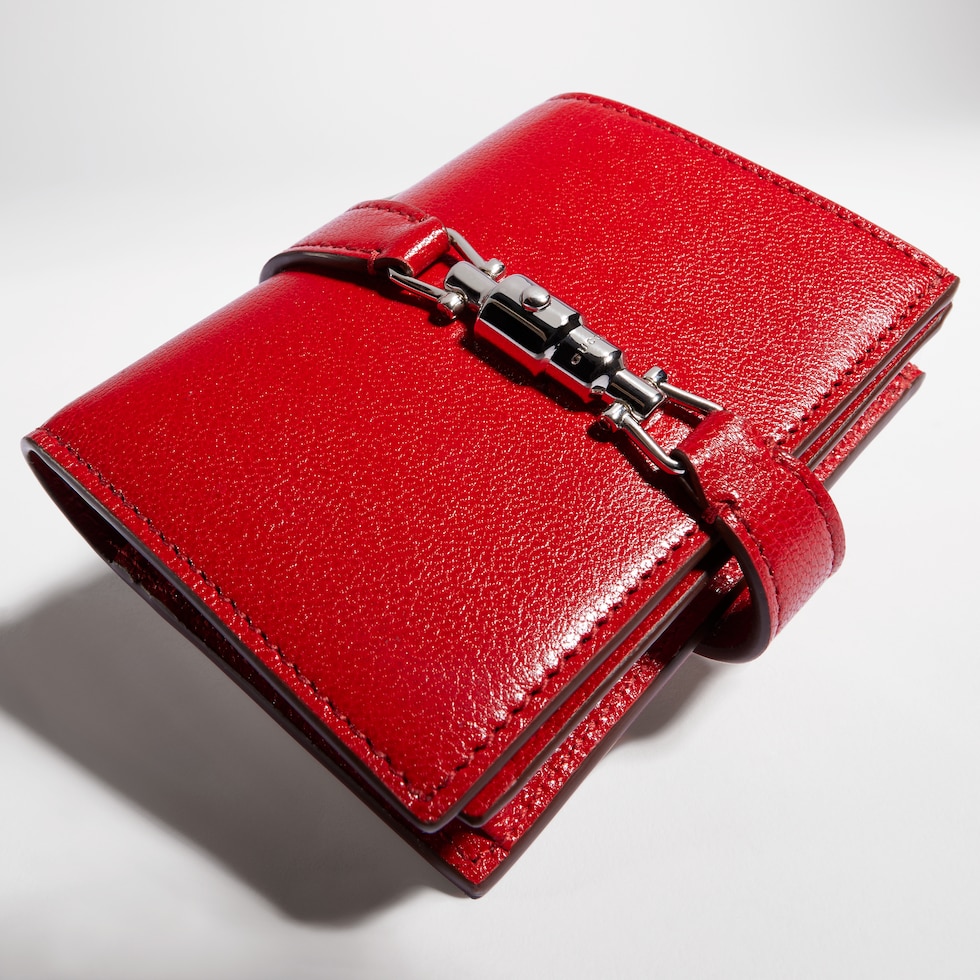 Gucci Jackie medium wallet in red leather | GUCCI® QA