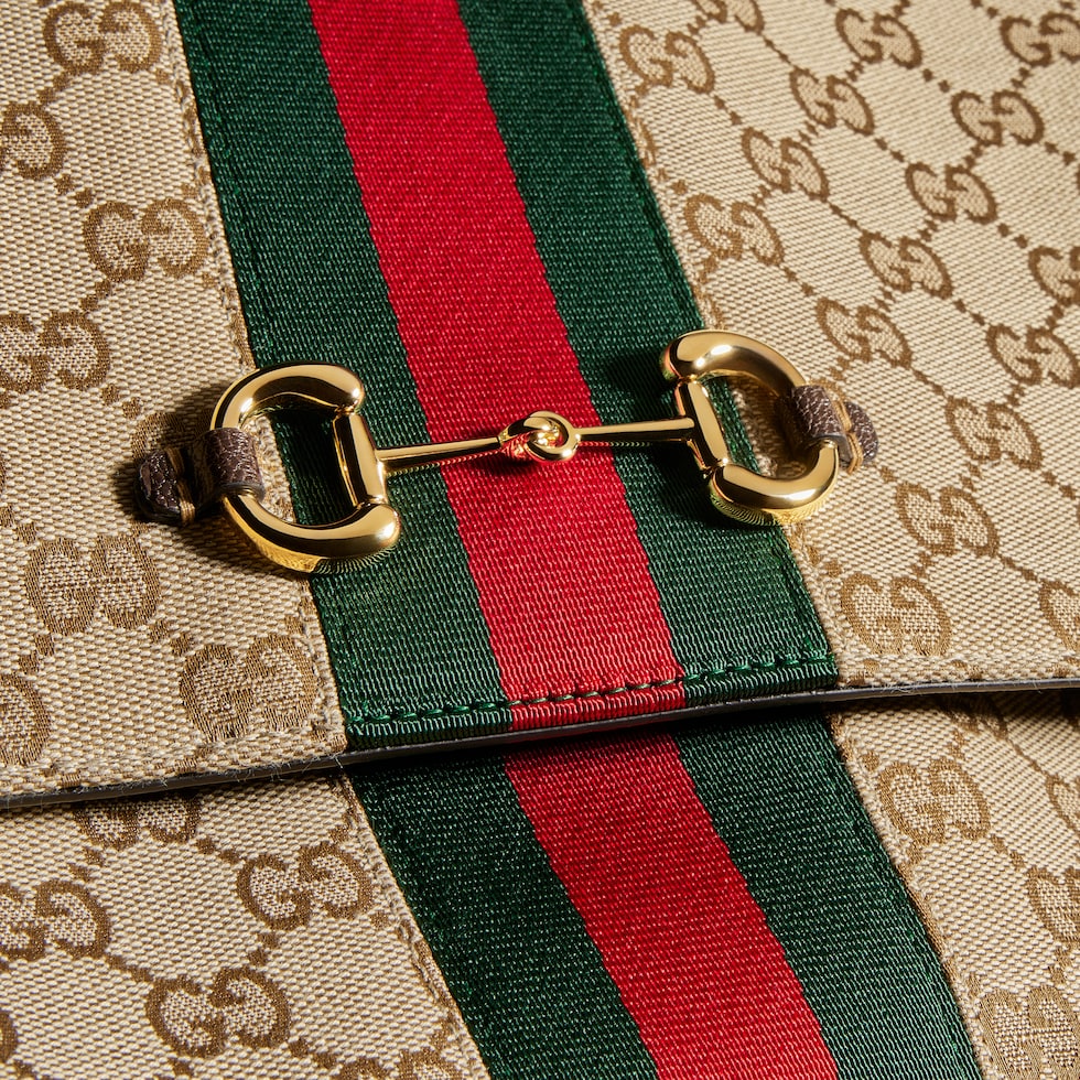 Paparazzo large top handle bag in sand and brown GG canvas | GUCCI® US