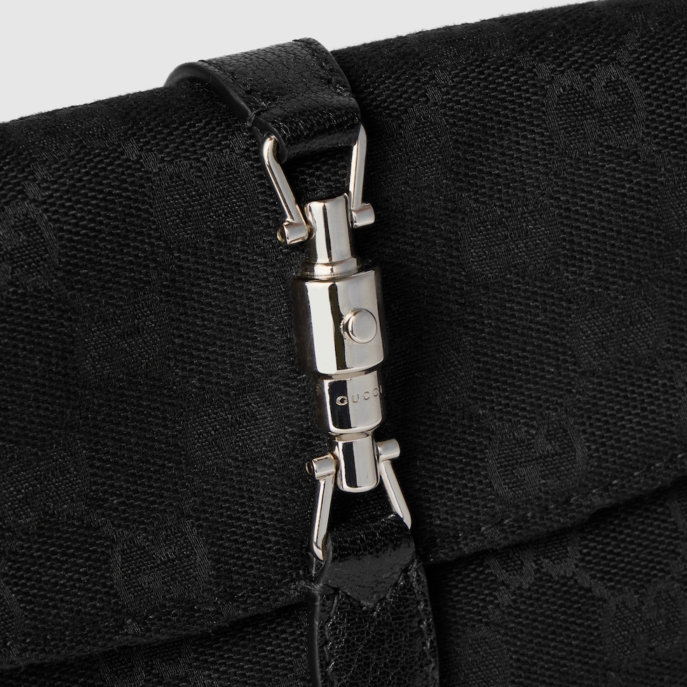 Gucci Jackie small shoulder bag in black GG canvas | GUCCI® US