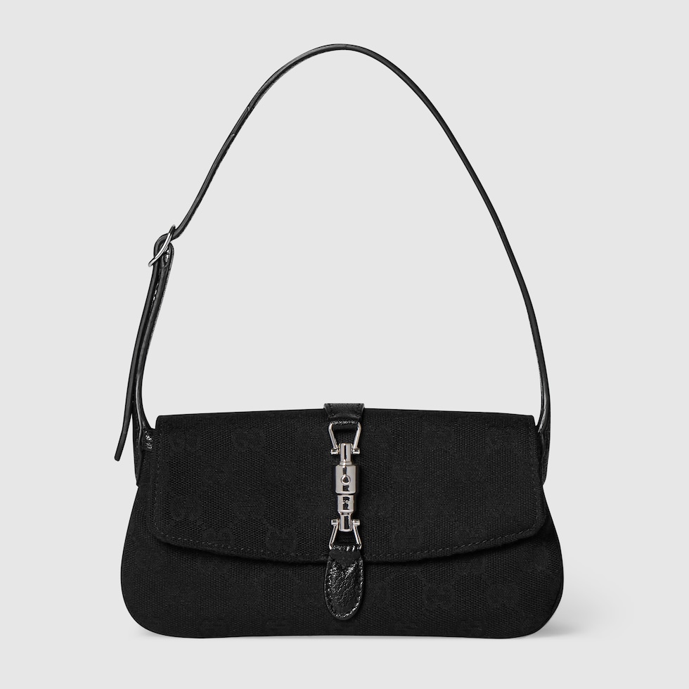 Gucci Jackie small shoulder bag in black GG canvas | GUCCI® US