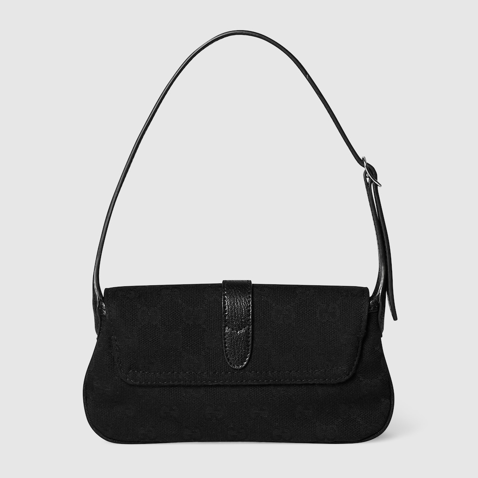 Gucci Jackie small shoulder bag in black GG canvas | GUCCI® US