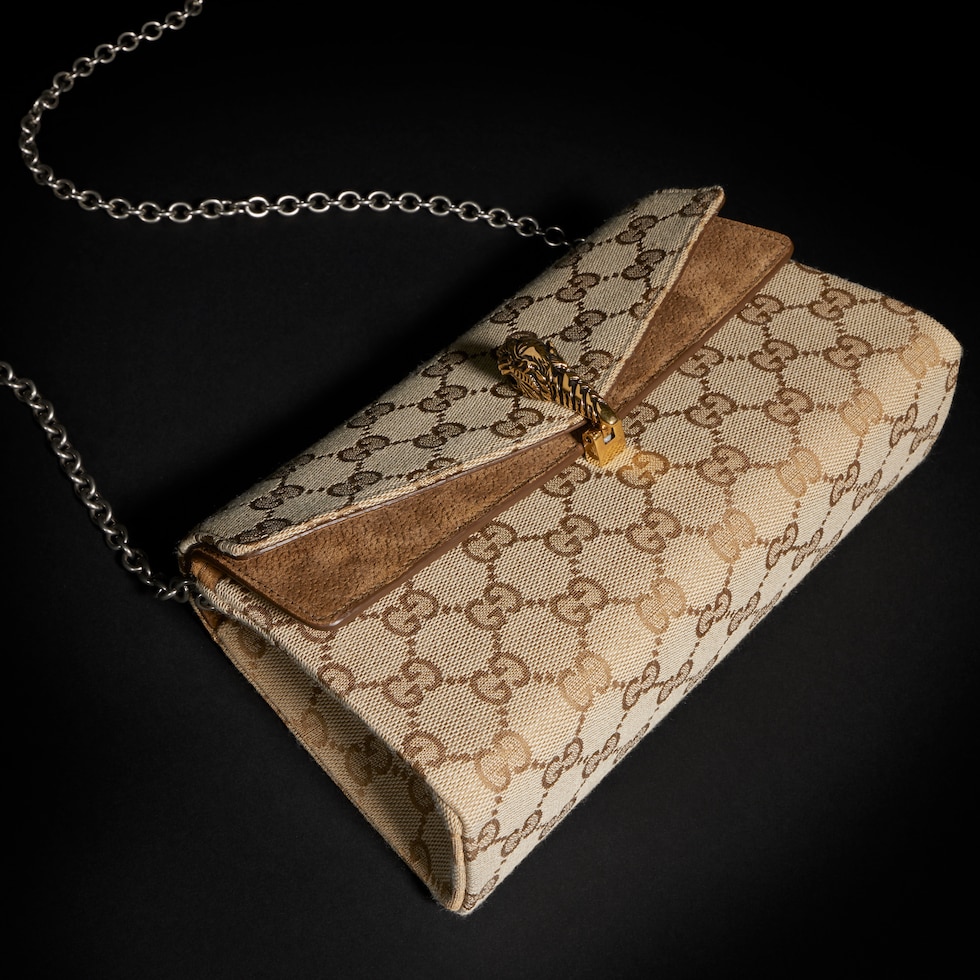 Dionysus small shoulder bag in sand and brown GG canvas | GUCCI® US