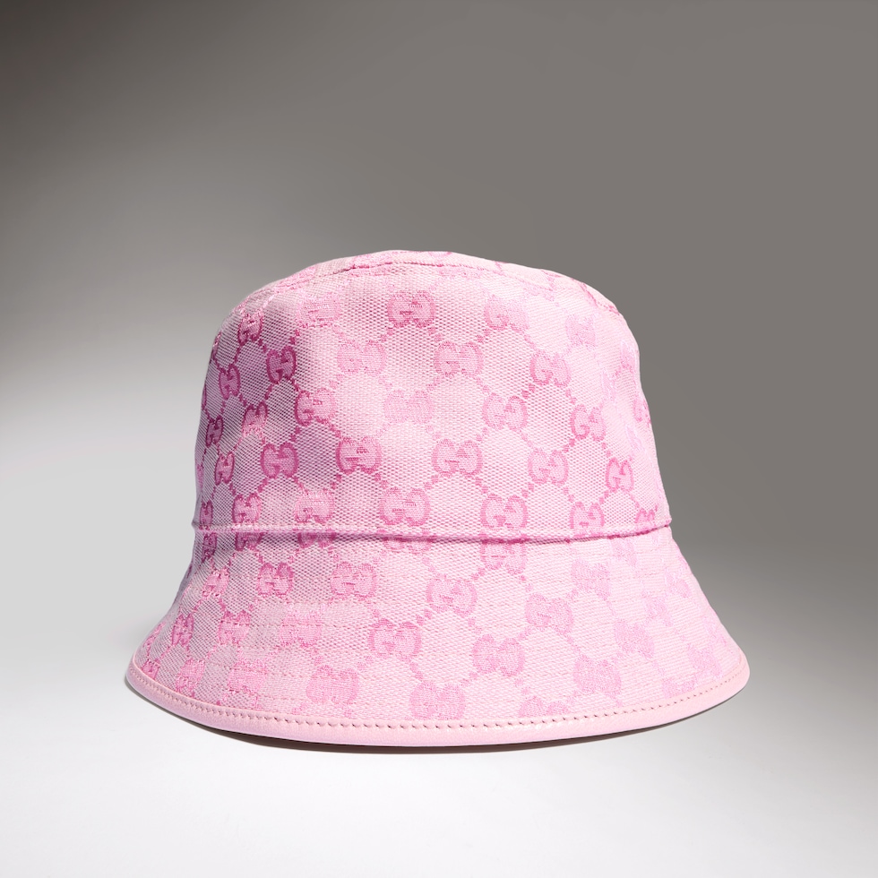 GG cotton canvas bucket hat in light pink | GUCCI® UK