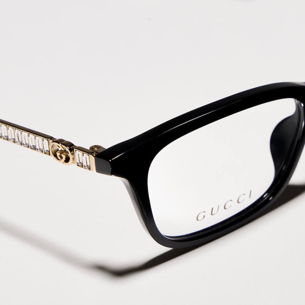 Rectangular optical frame in black | GUCCI® ZA