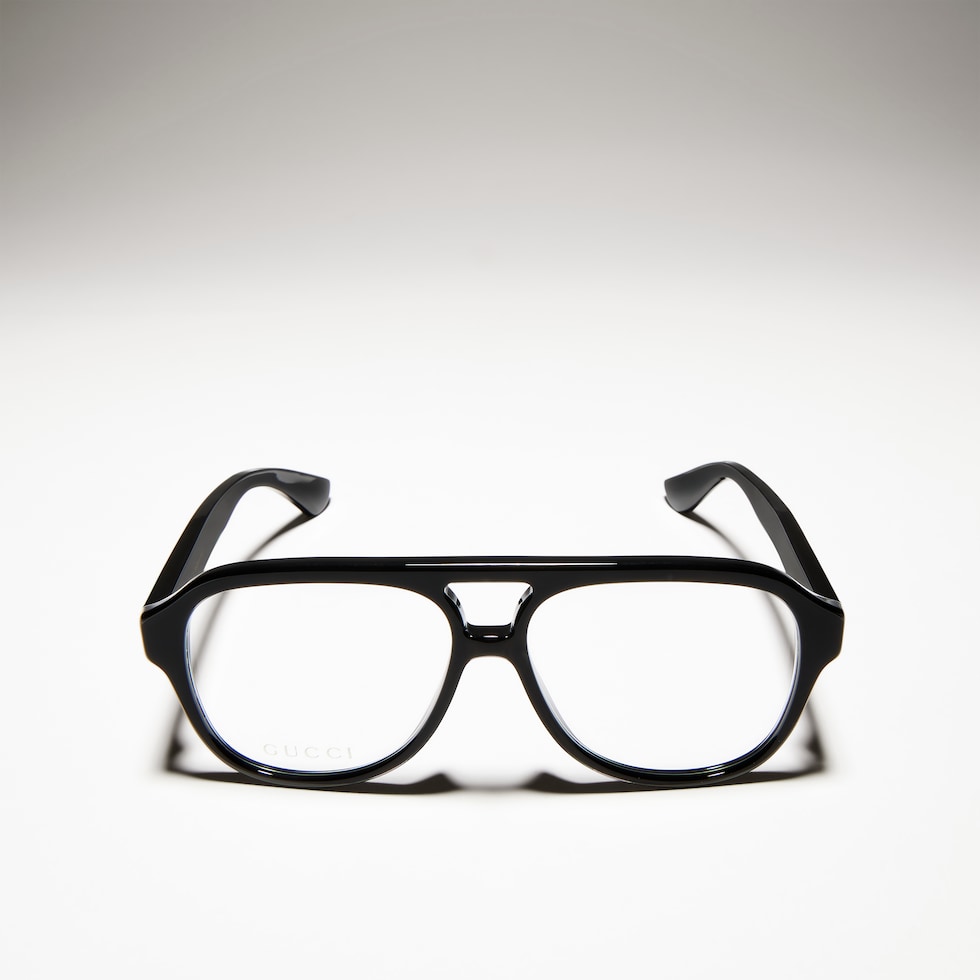 Monture optique navigateur en noir | GUCCI® CH