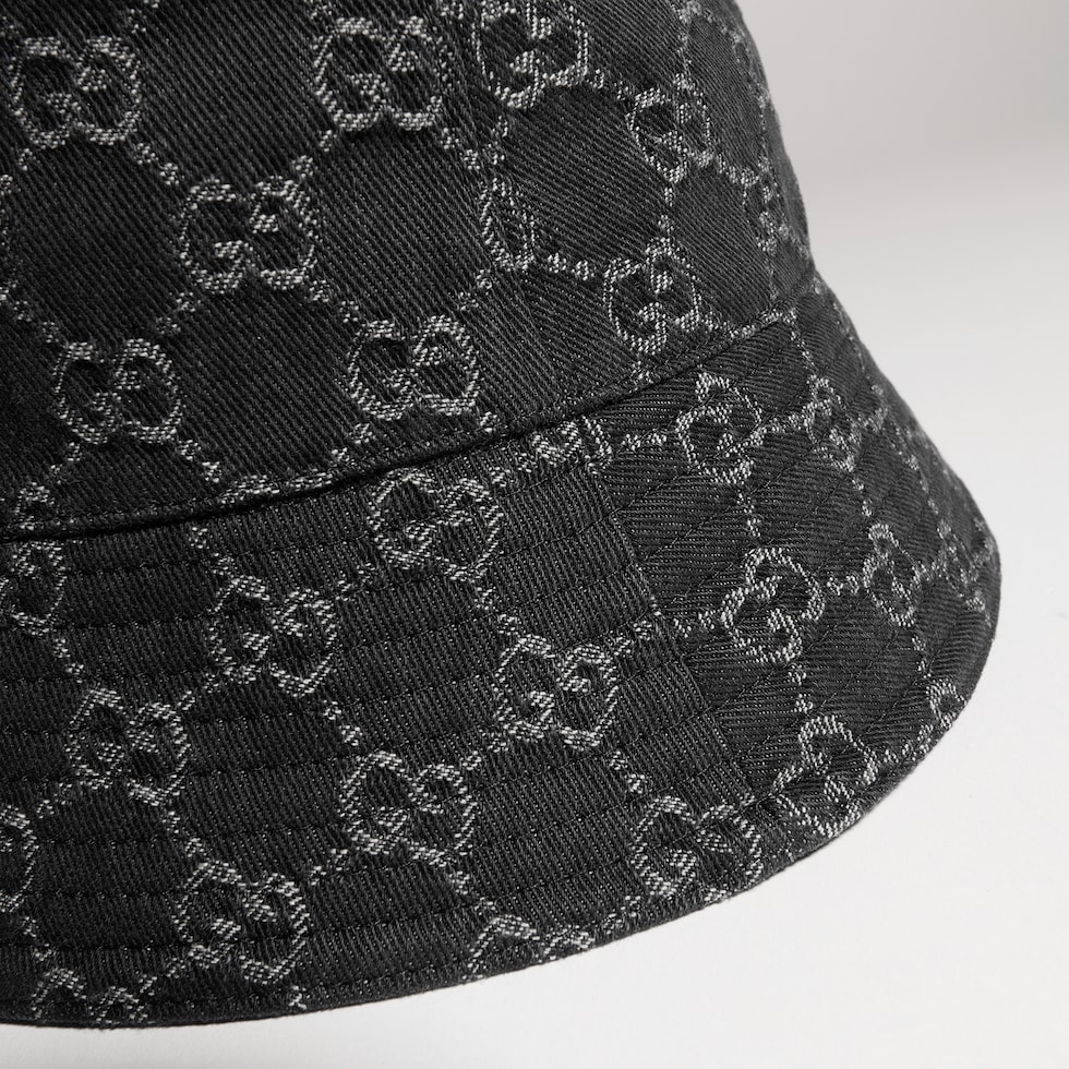 Bob en denim de coton GG en noir | GUCCI® FR