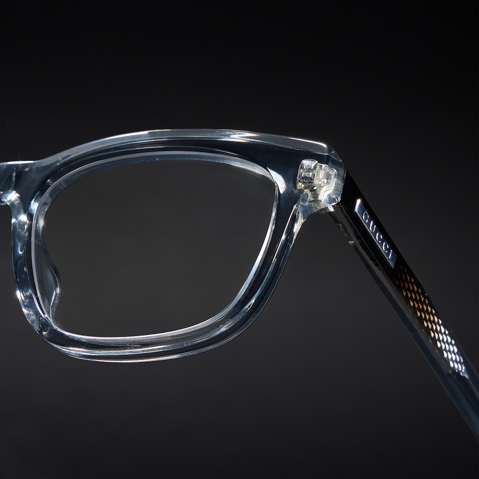 Montura óptica rectangular en gris | GUCCI® ES