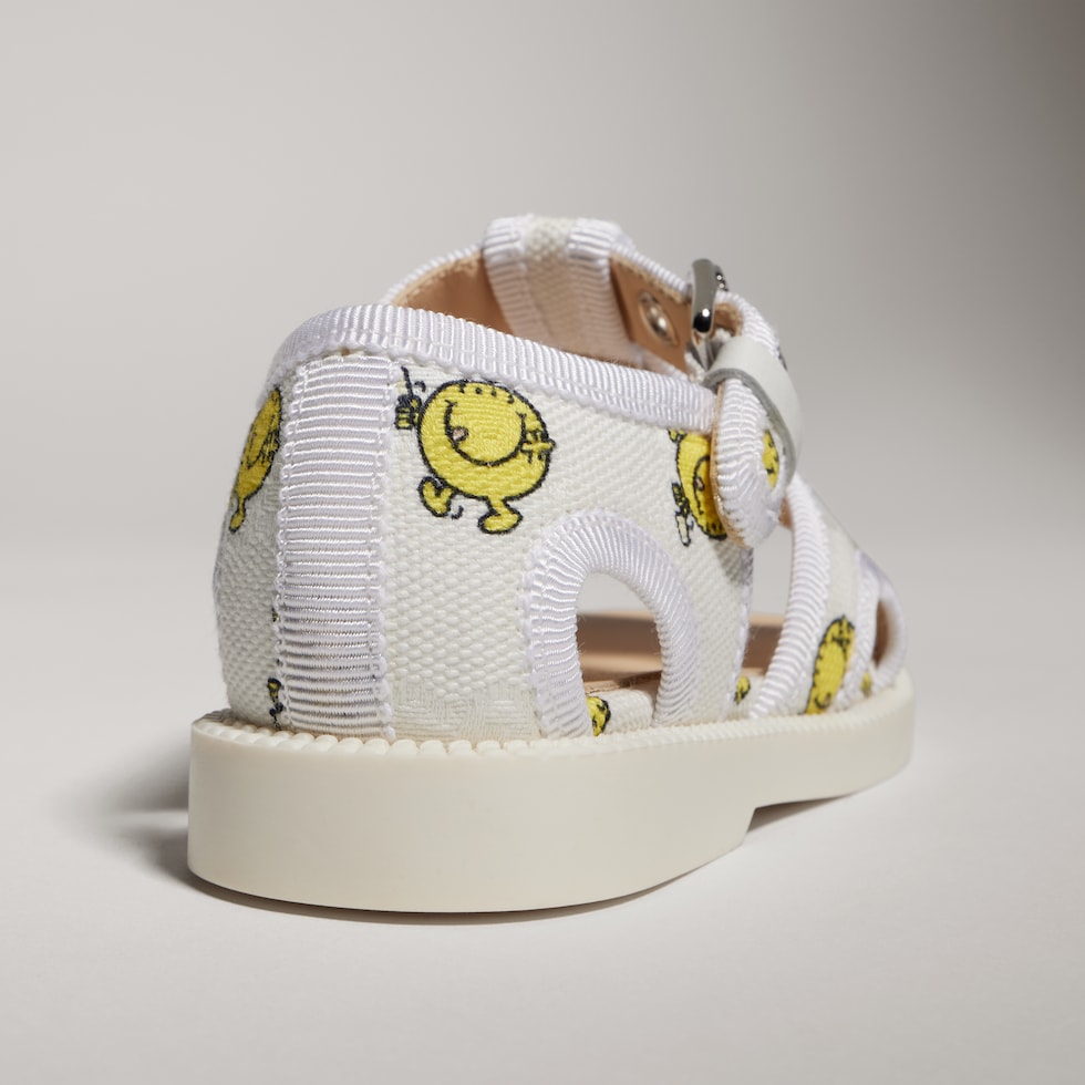 Sandalia para bebé en lona con GG blanca | GUCCI® ES