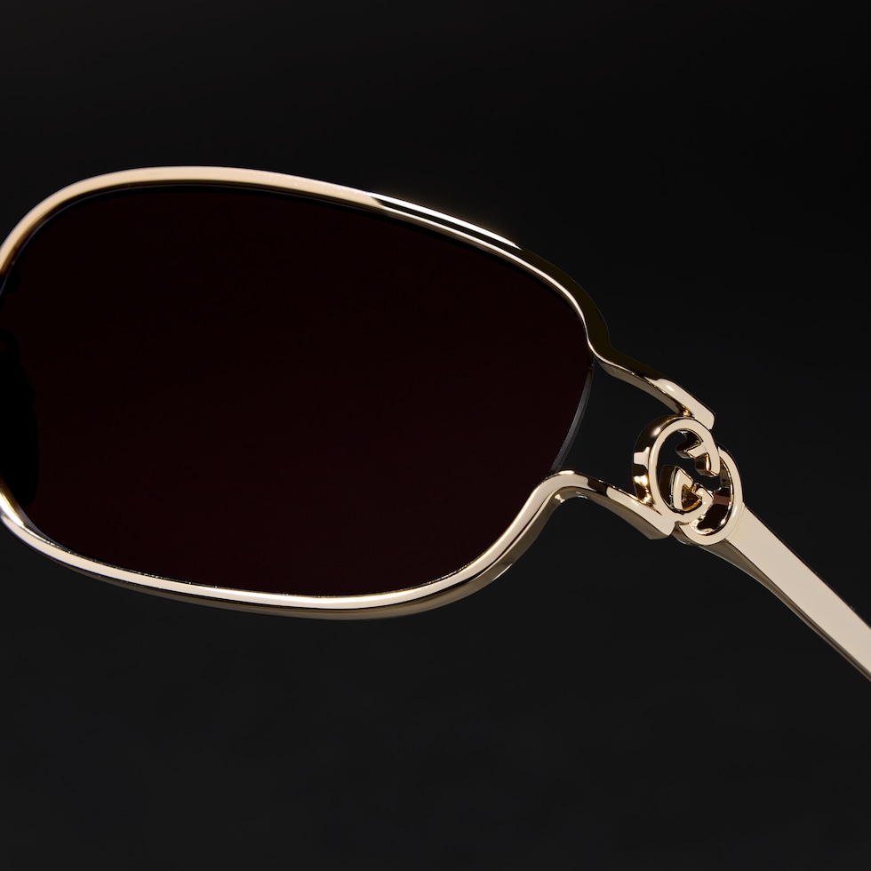 Rectangular-frame sunglasses in gold-toned | GUCCI® ZA