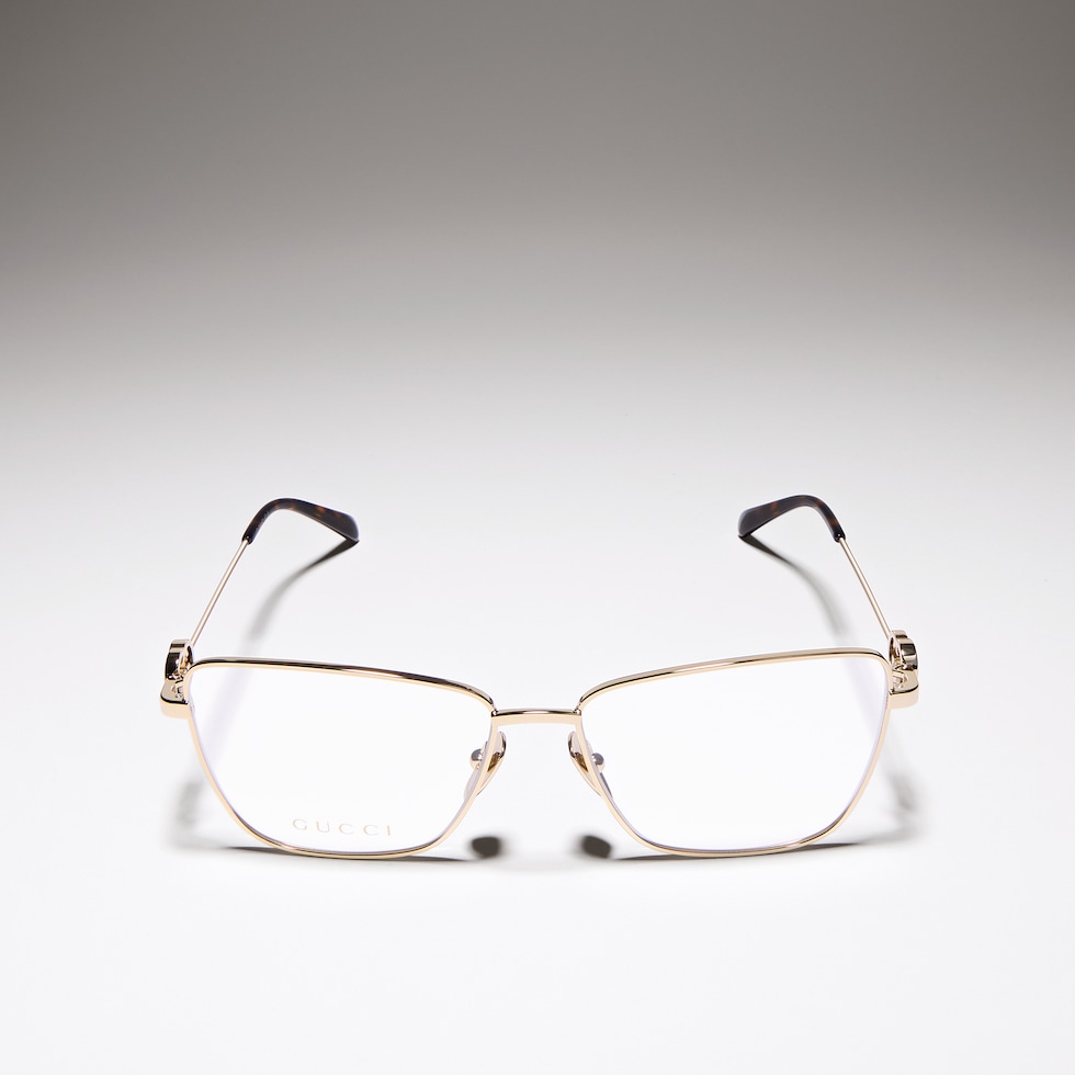 Square optical frame in gold-toned | GUCCI® ZA