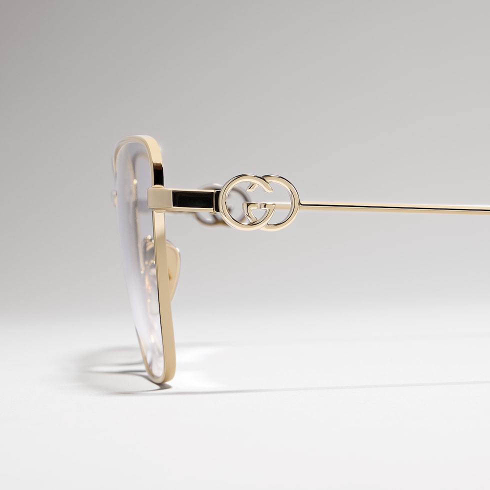 Square optical frame in gold-toned | GUCCI® ZA