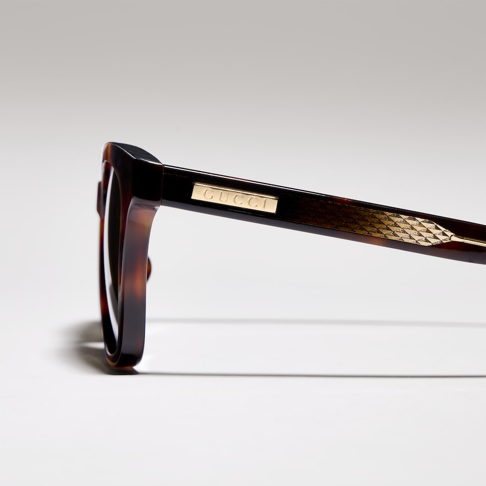 Specialized-fit rectangular sunglasses ・brown tortoiseshell | GUCCI公式