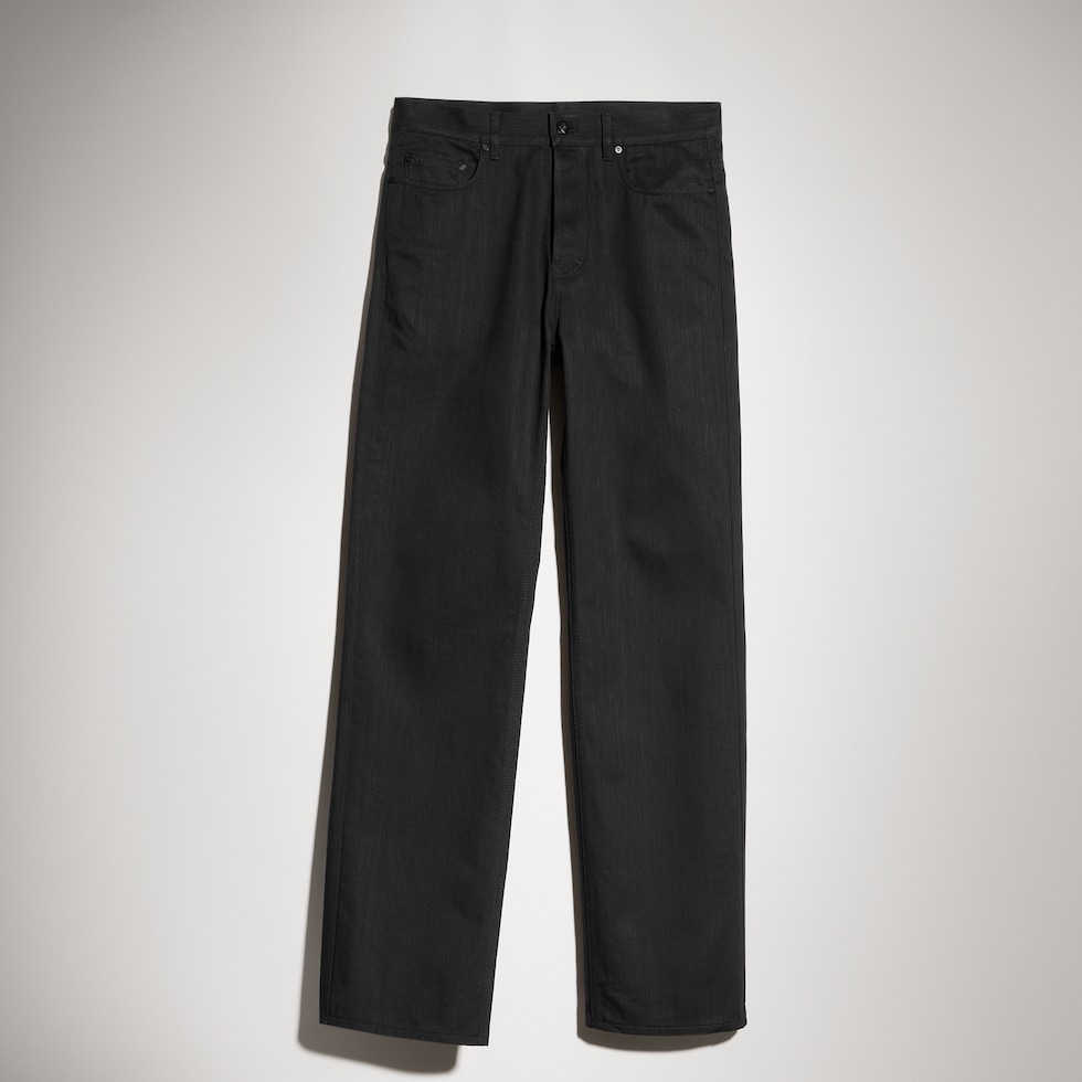 Cotton denim pants with embroidery in black | GUCCI® SA
