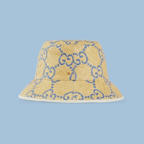 fischerhut-aus-gg-stoff-mit-basteffekt-in-beige-und-blau-gucci-at