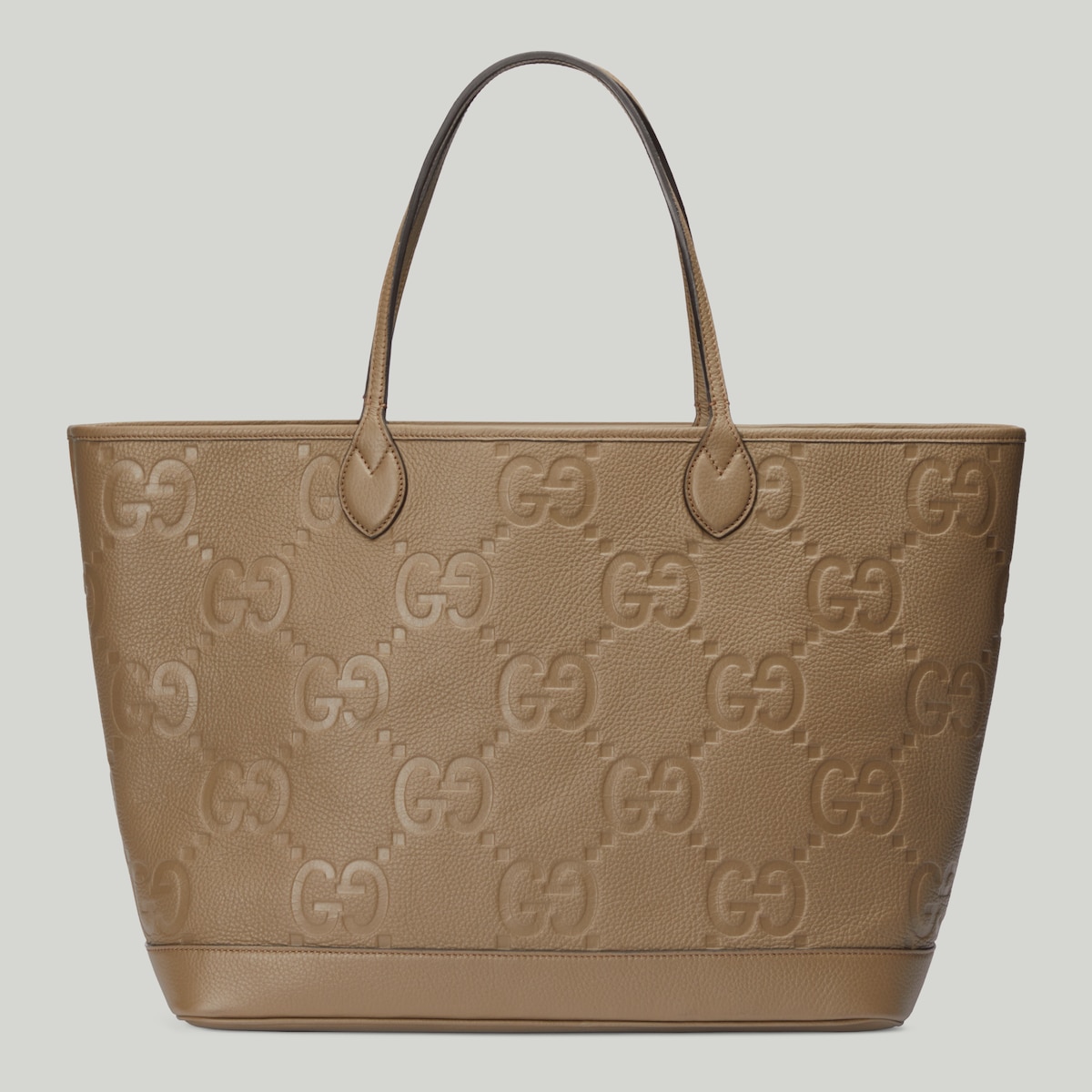Jumbo GG large tote bag in taupe leather | GUCCI® MX