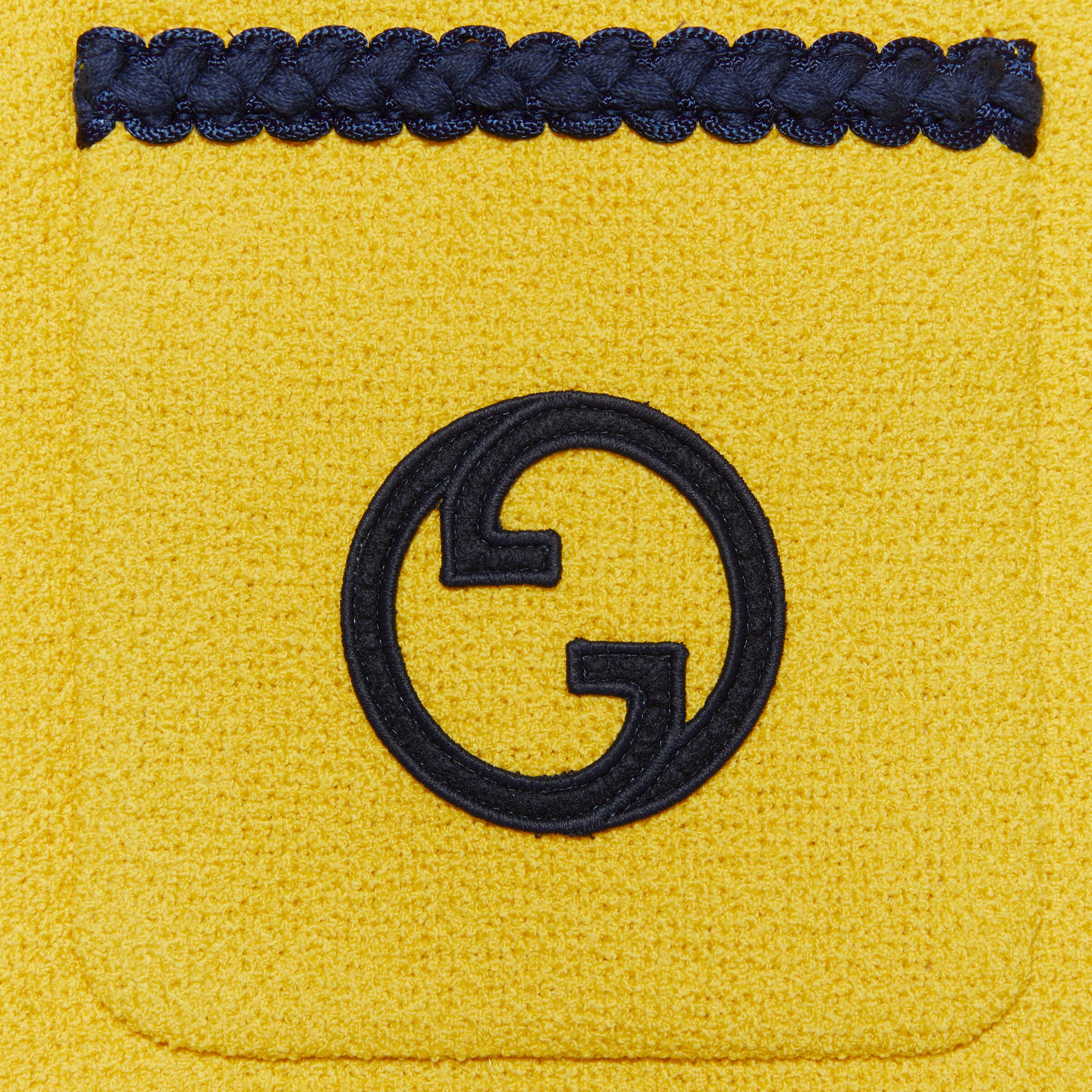 Retro tweed jacket with embroidery in yellow | GUCCI® Canada