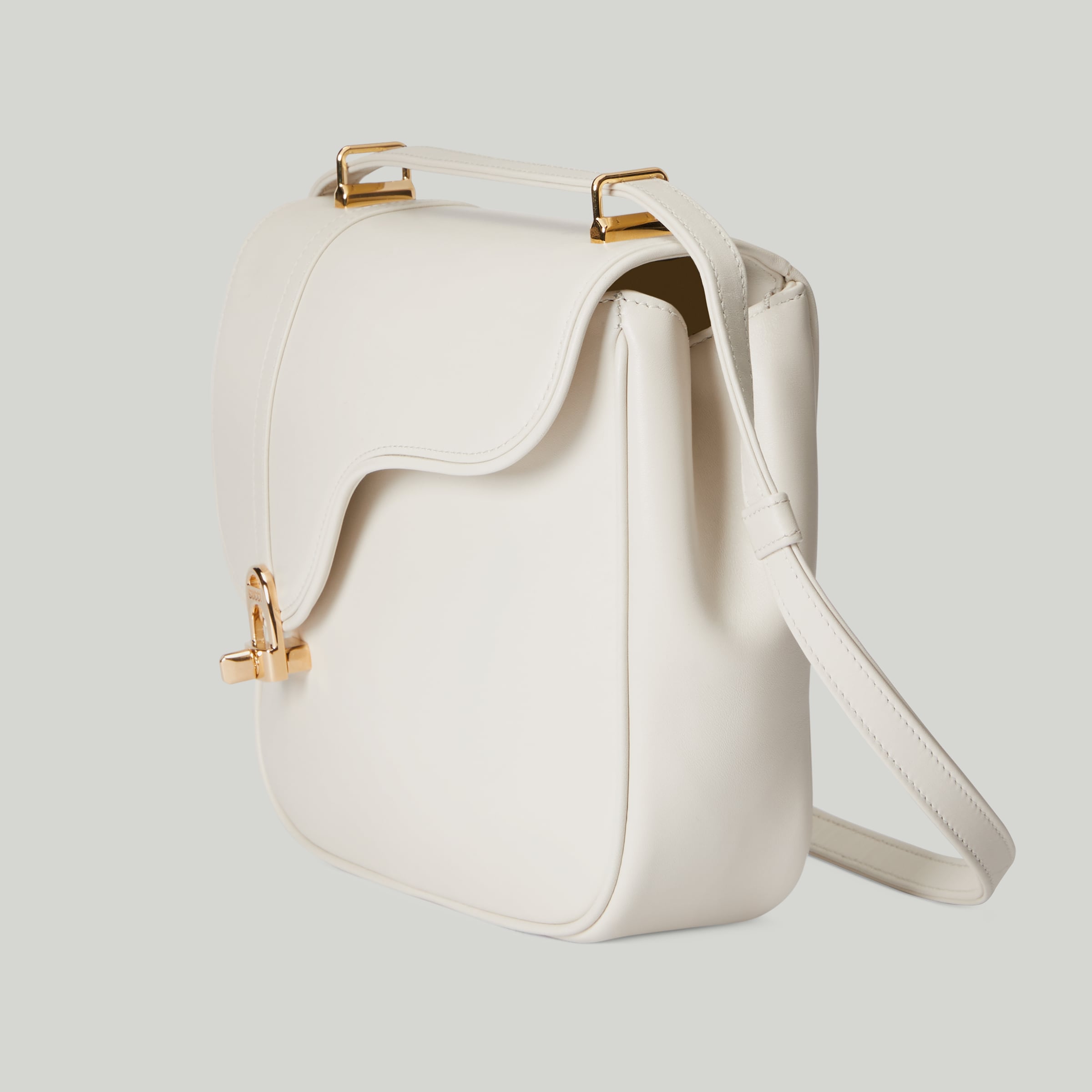 Equestrian inspired shoulder bag in off white leather | GUCCI® Canada