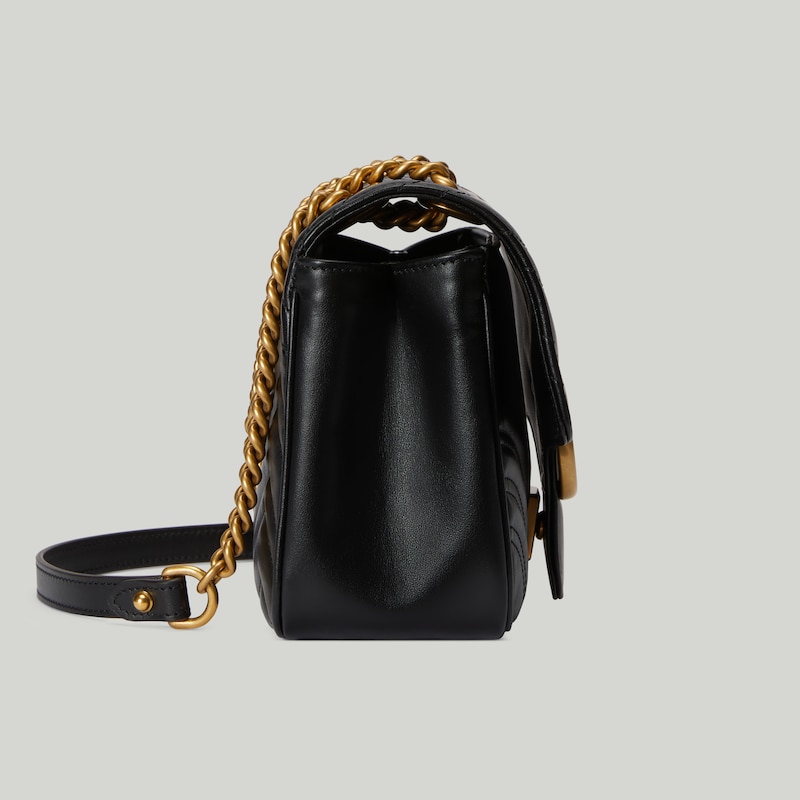 Mini cabas GG Marmont matelassé en cuir noir | GUCCI® FR