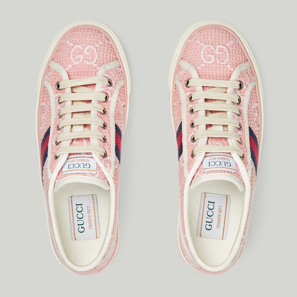 Women's Gucci Tennis 1977 sneaker in light pink and white cotton ...