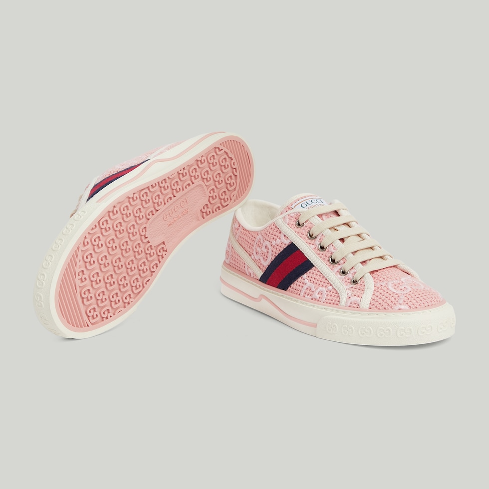 Women's Gucci Tennis 1977 sneaker in light pink and white cotton ...
