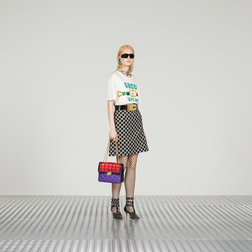 Gucci“Tape Me”印花棉质T恤 in白色 | GUCCI® GR