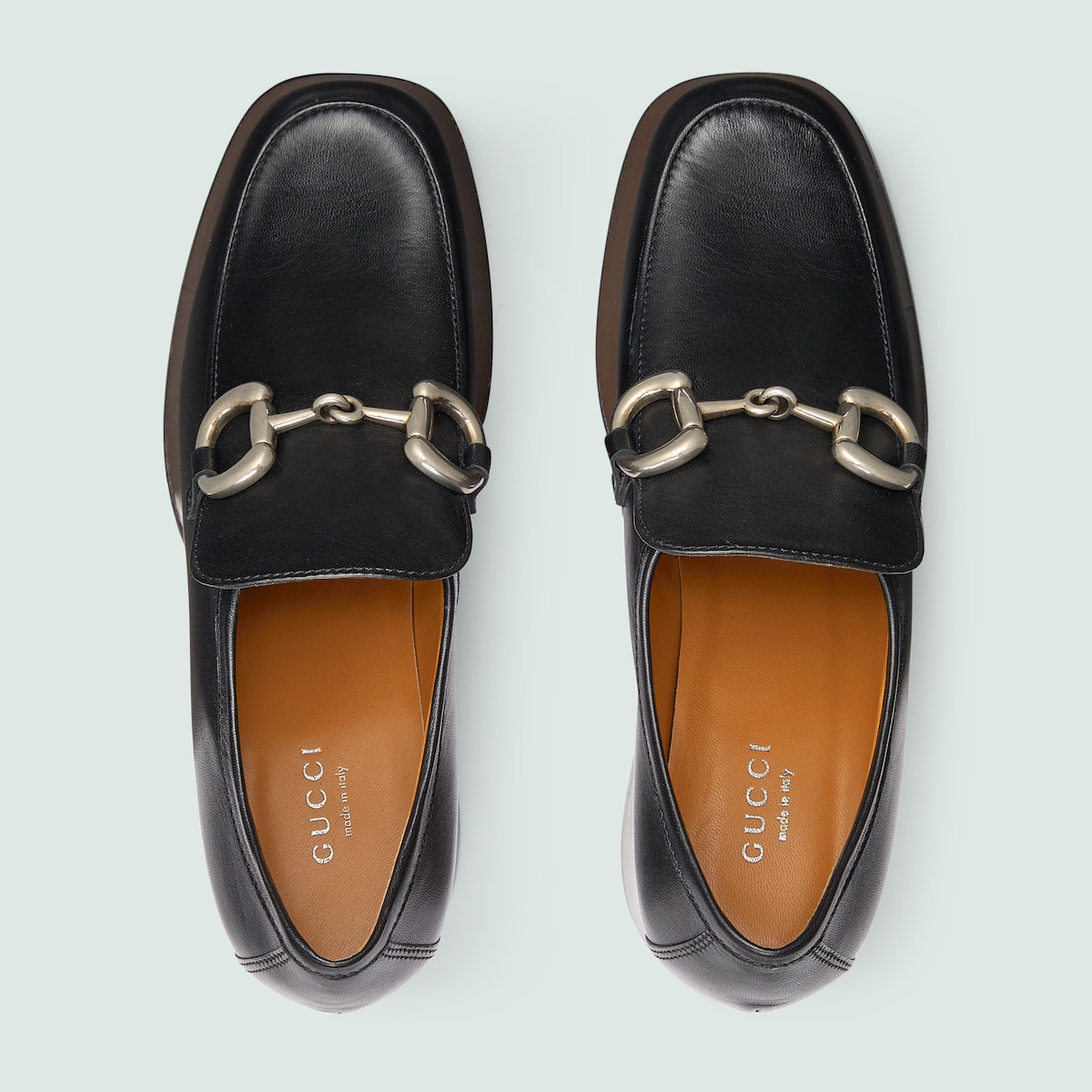 Mocassins compensés avec Mors pour femme en cuir noir | GUCCI® FR