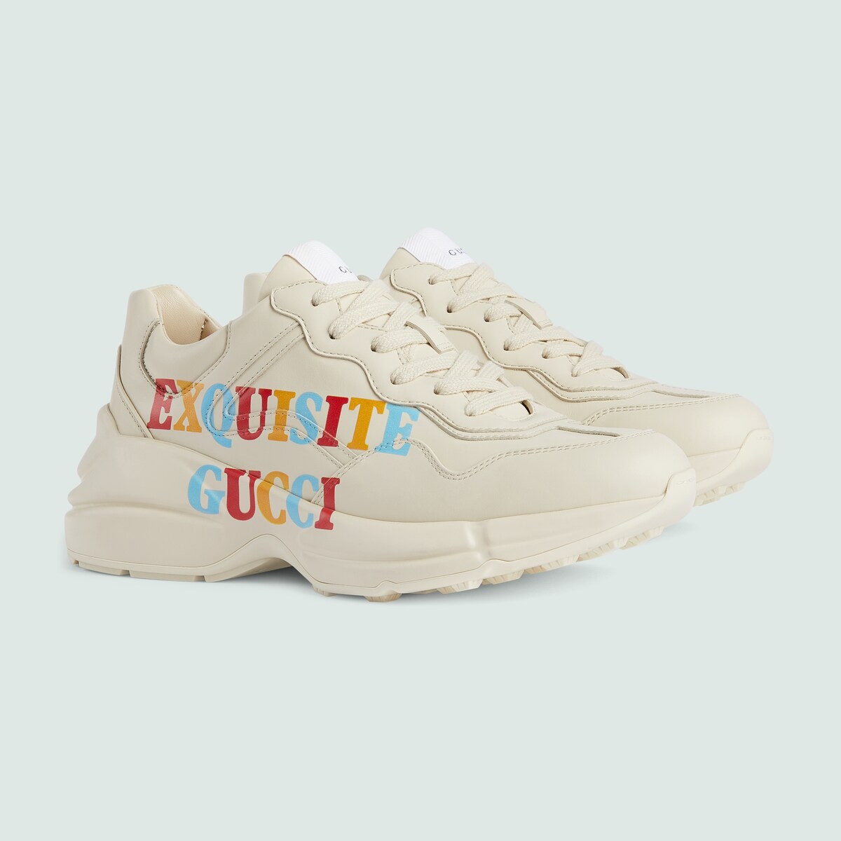 Women's Rhyton Exquisite Gucci sneaker in ivory leather | GUCCI® Australia