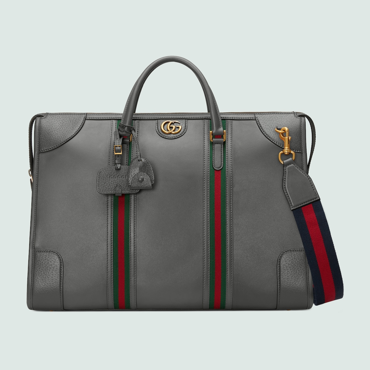 Gucci Bauletto extra large duffle bag in grey leather | GUCCI® NZ