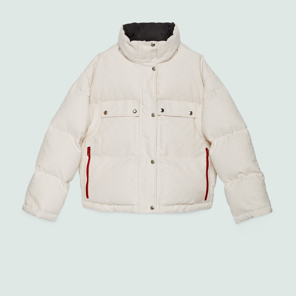 GG cotton canvas puffer jacket in off white | GUCCI® US