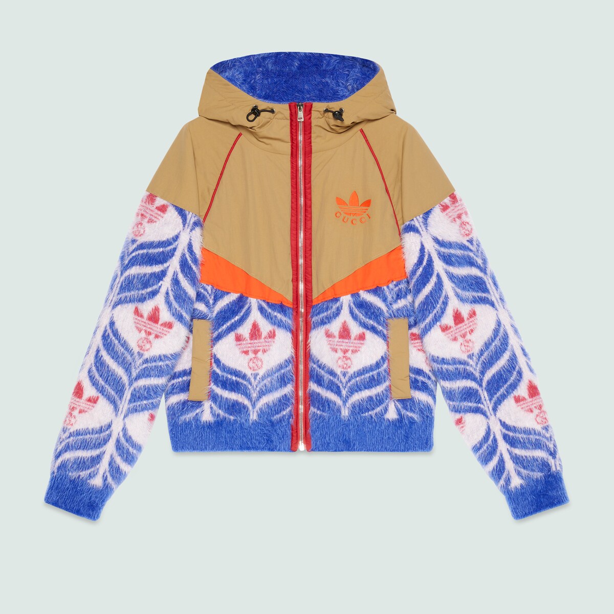 adidas x Gucci GG Trefoil bomber in blue and red | GUCCI® NL