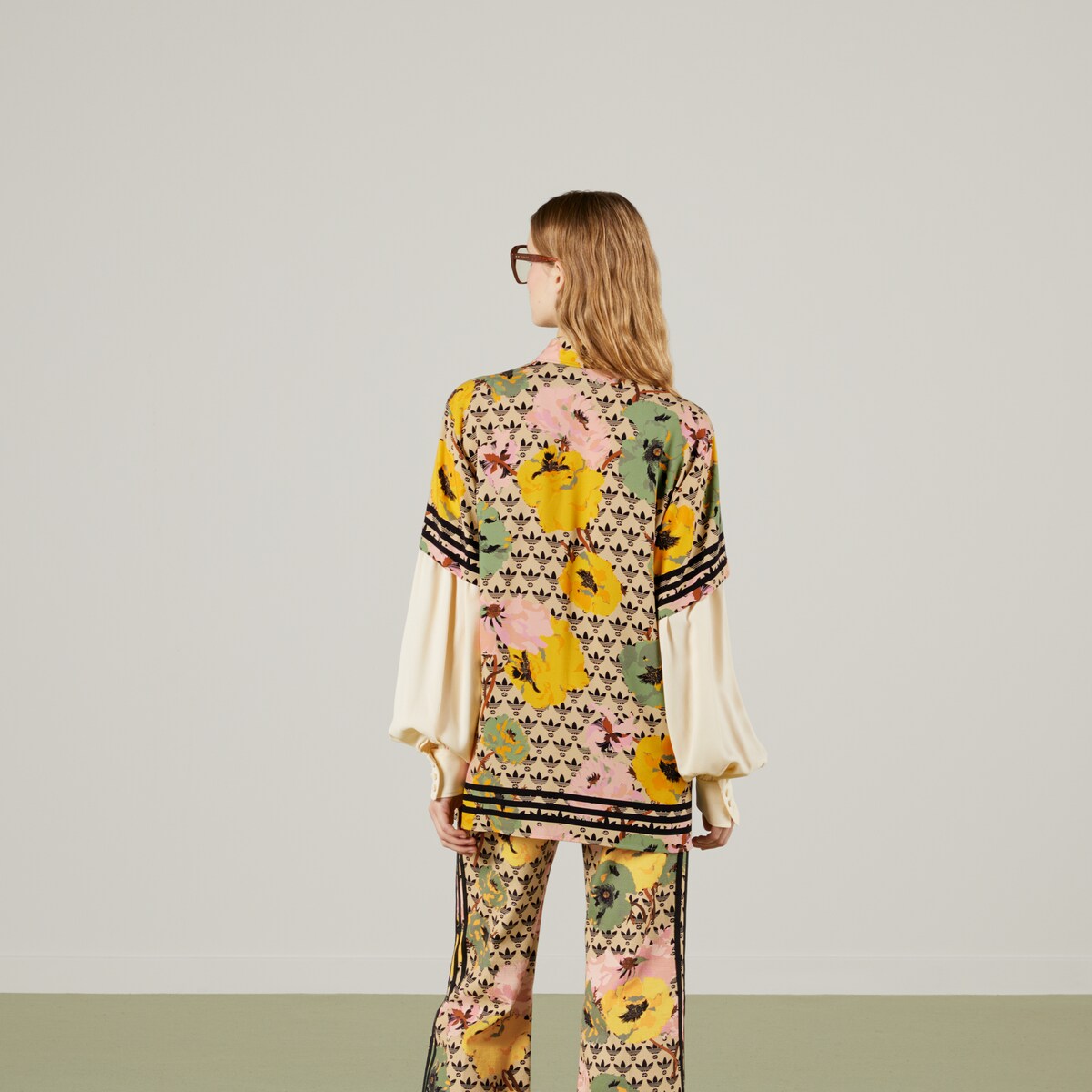 adidas x Gucci GG Trefoil poppies shirt in yellow | GUCCI® US