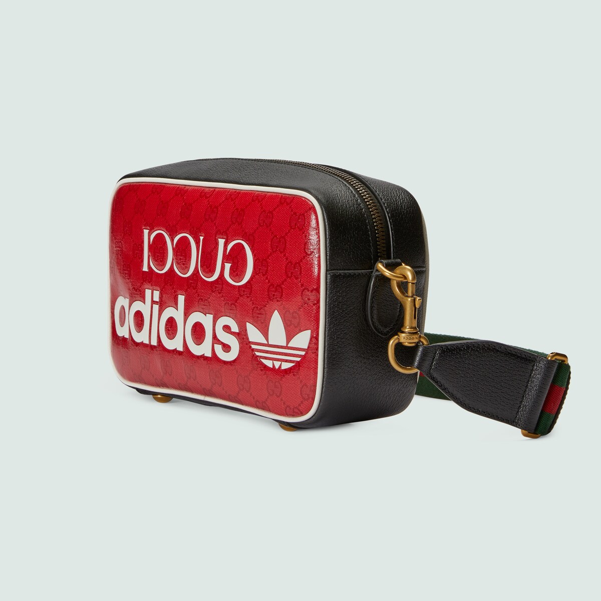 adidas x Gucci small shoulder bag in red and off white Crystal canvas ...