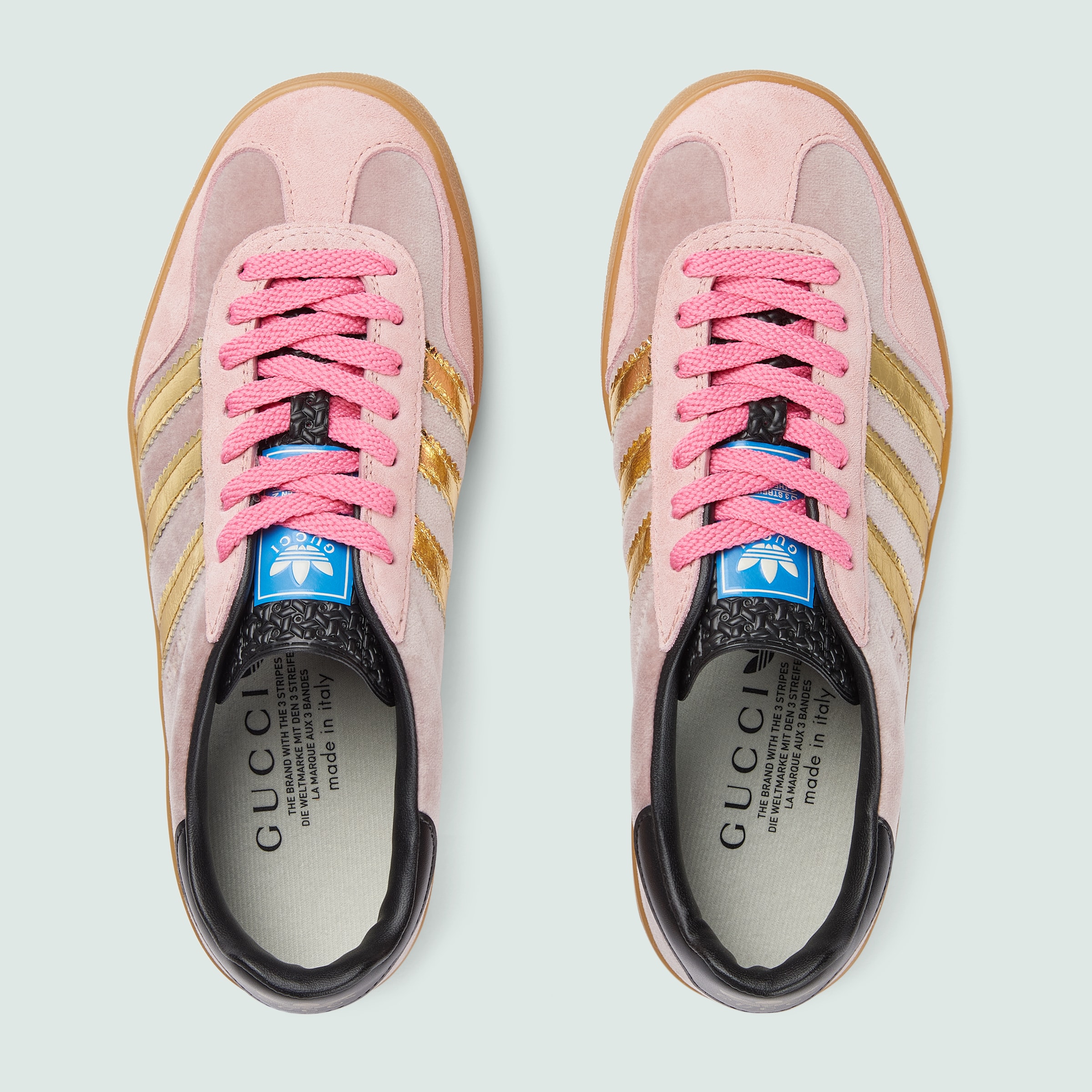 adidas x Gucci women's Gazelle sneaker in pink velvet | GUCCI® SG