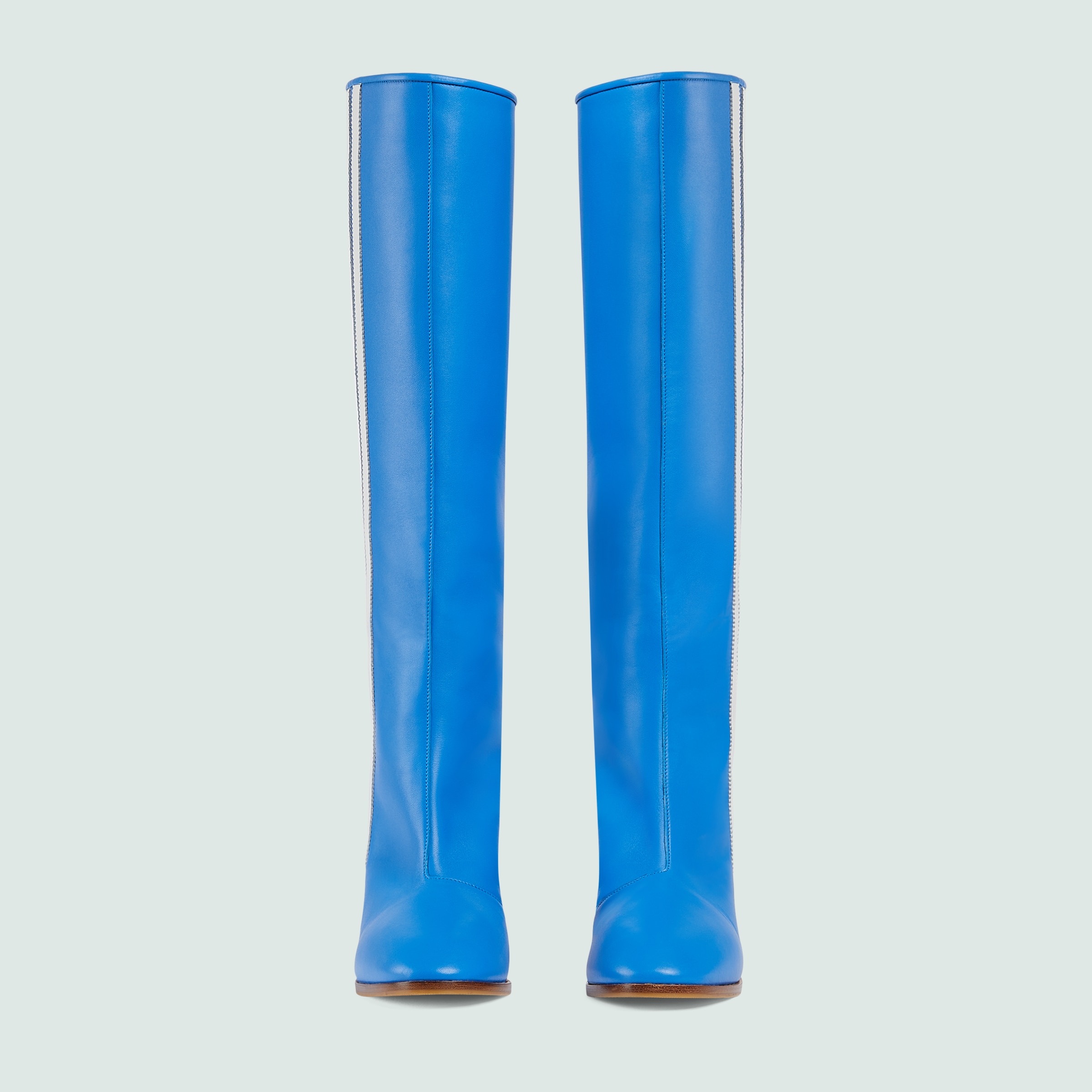 adidas x Gucci women's knee-high boot in bright blue leather | GUCCI ...