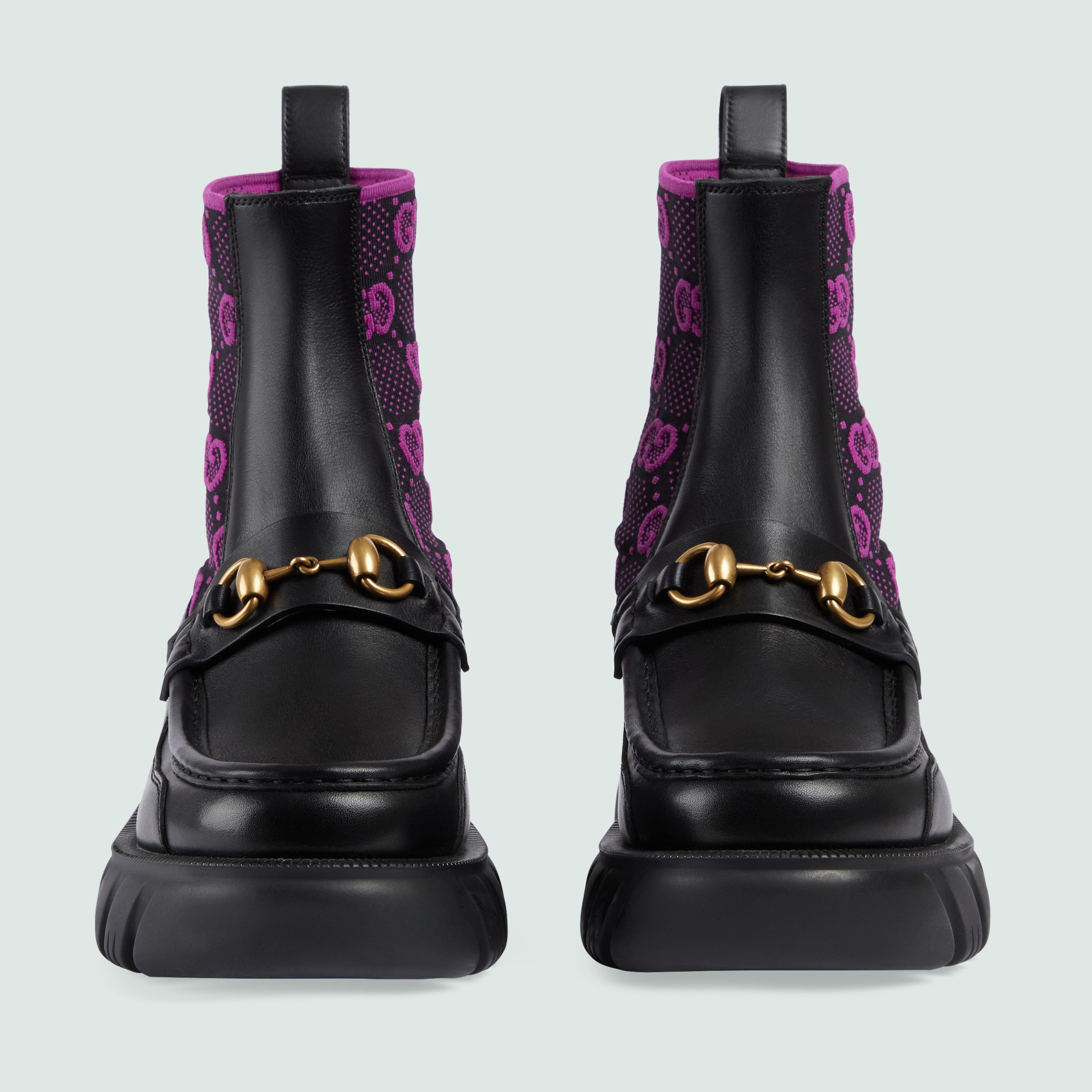 Women's GG jersey boot with Horsebit in black leather | GUCCI® Canada