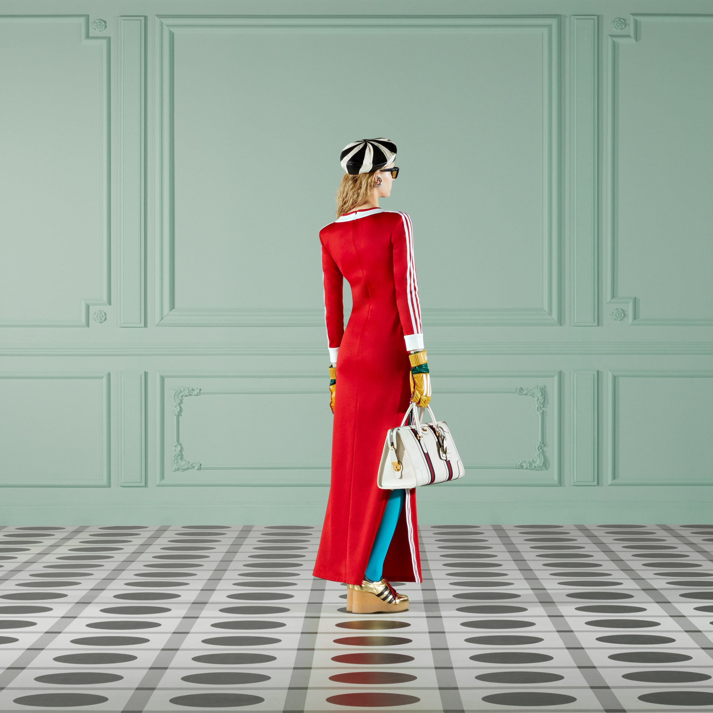 adidas x Gucci cotton jersey dress in bright red | GUCCI® Canada