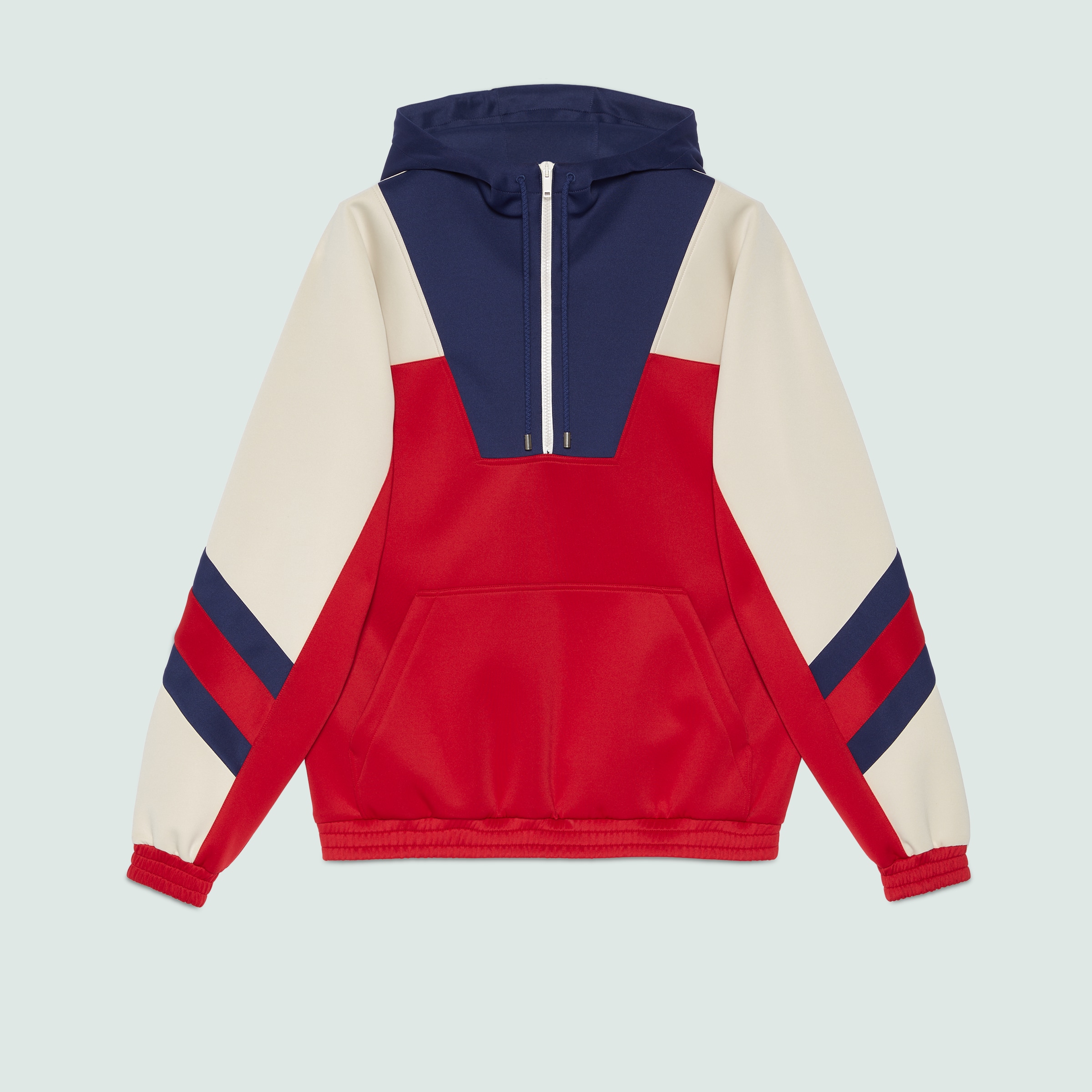 Neoprene half-zip jacket with Web inred and ivory | GUCCI® MX