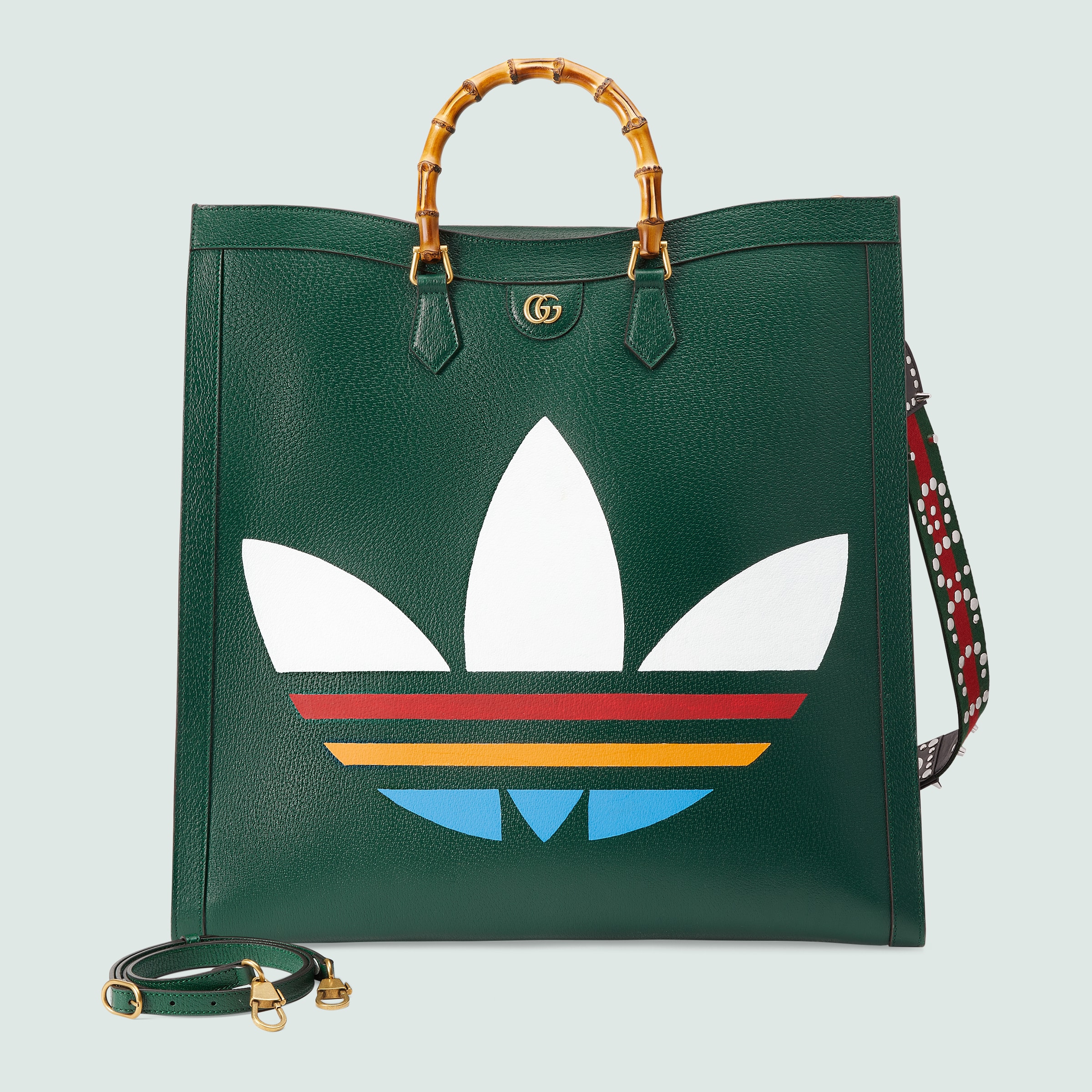 Maxi cabas adidas x Gucci Diana en cuir vert foncé | GUCCI® FR