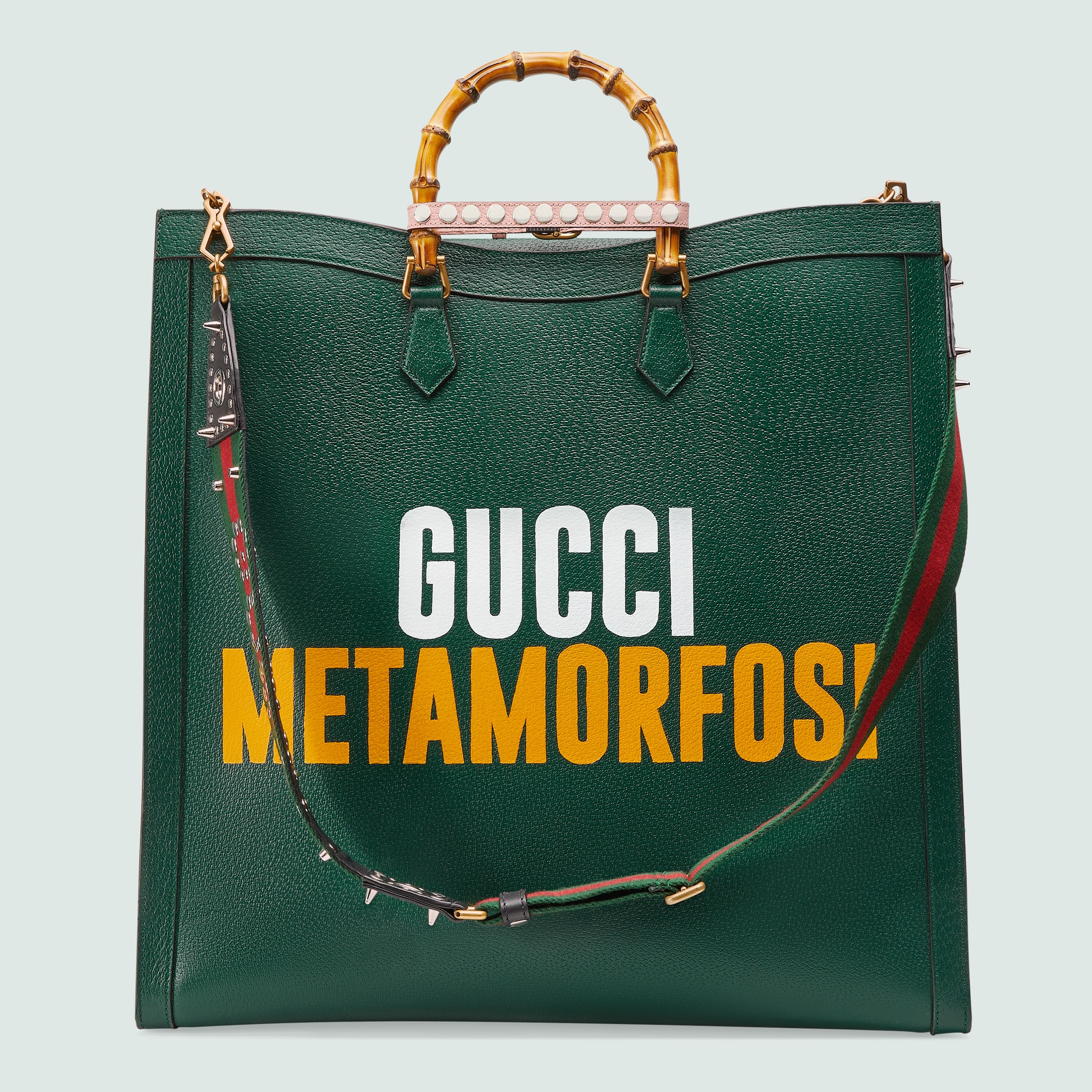 Maxi cabas adidas x Gucci Diana en cuir vert foncé | GUCCI® FR